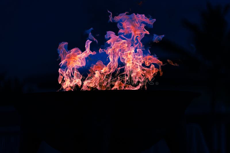 Flame Seemingly Dancing Against Dark of Night Stock Image - Image of ...
