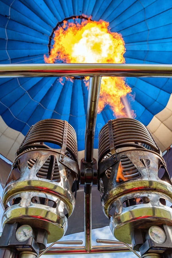 Flame Seen Inside a Hot Air Balloon Stock Image - Image of summer ...
