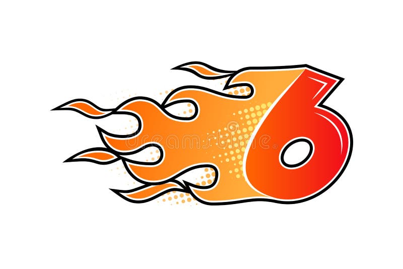 Flame shape burning number stock vector. Illustration of character ...