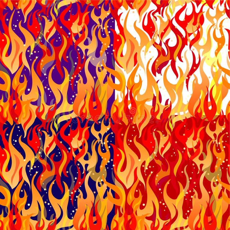 Flame and Sparks (4 Colour Variants) Stock Illustration - Illustration ...