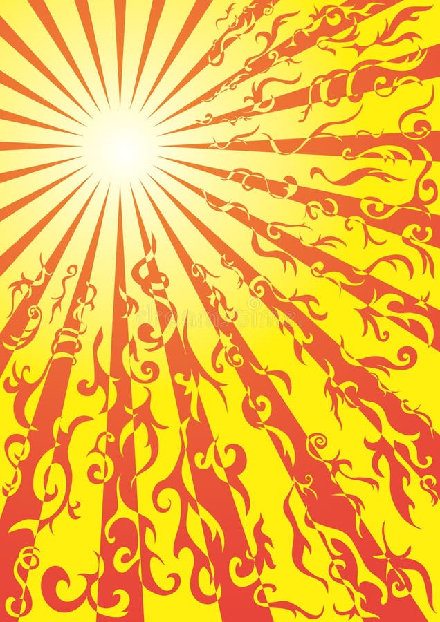 Flame sun stock vector. Illustration of heat, burn, burst - 15163015