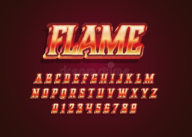 Flame Text Effect, 3d Red Hot Fire Style Alphabet for Fighting Game ...
