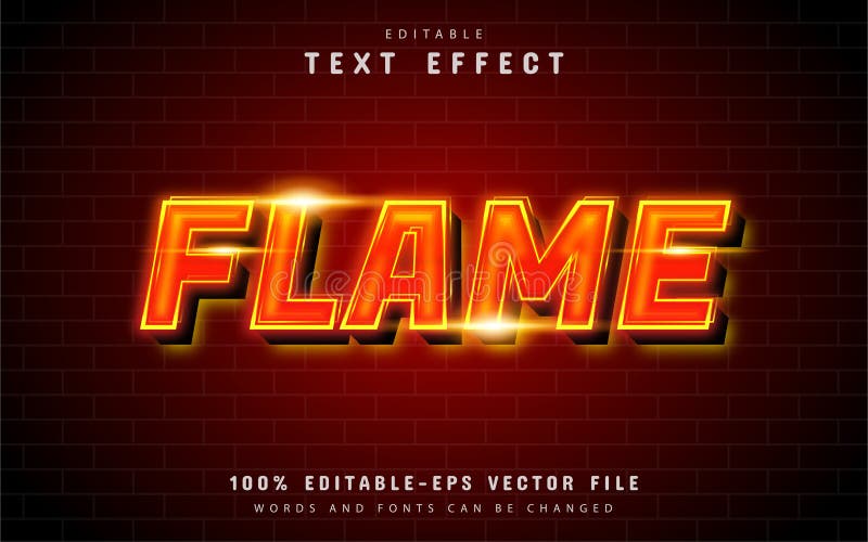 Flame text effect stock vector. Illustration of template - 255930288