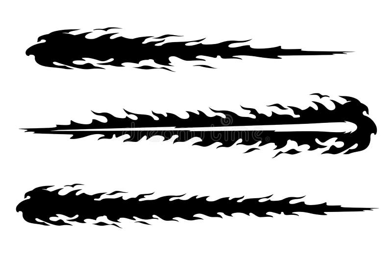 Flame Throw Burst Pattern Variation Set, Fiery Silhouettes Stock Vector ...