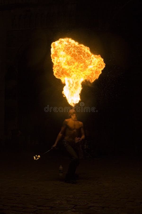 Flame thrower stock image. Image of male, fire, chested - 1073205