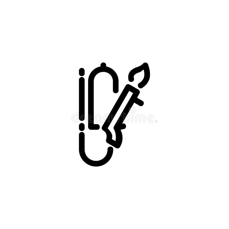 Flame Thrower Weapon Monoline Symbol Icon Logo for Graphic Design, UI ...