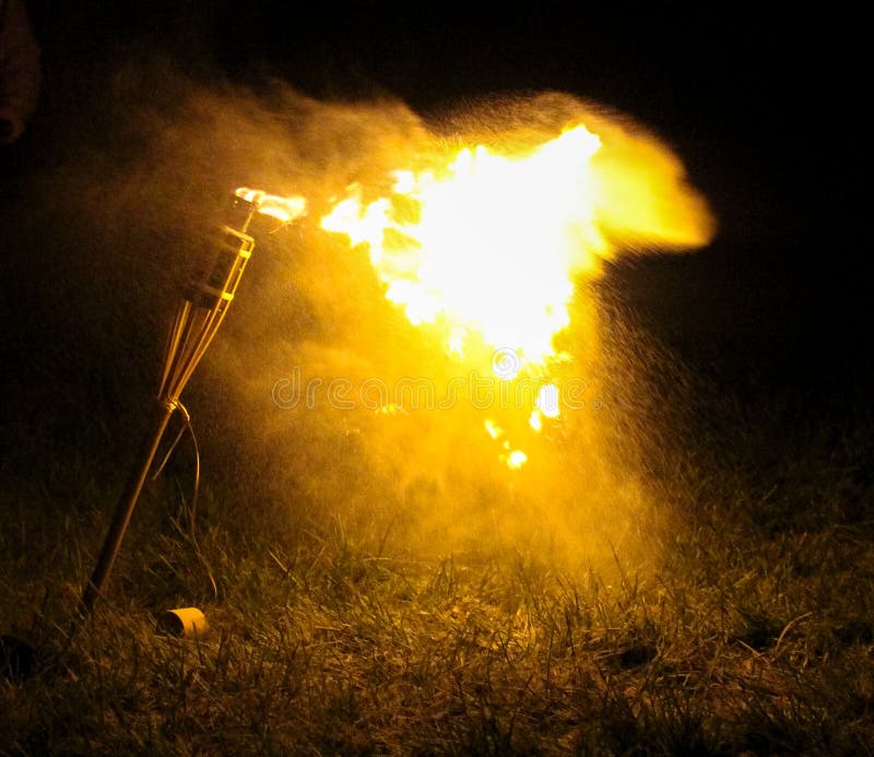 Flame from a torch stock image. Image of fire, night - 81152971