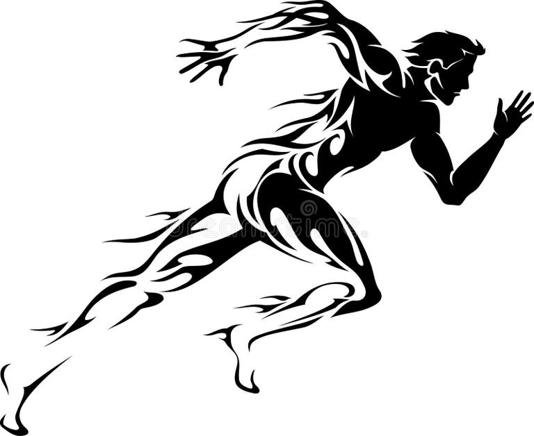 Flame Trail Runner stock illustration. Illustration of person - 44568548