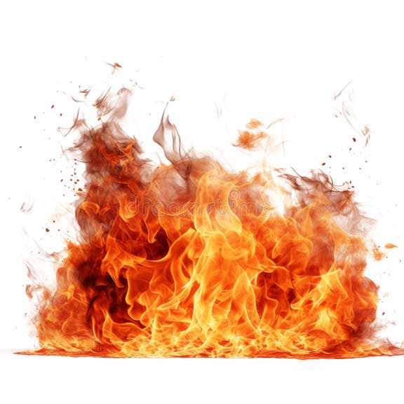 Flame on a Transparent Background. Long Vertical Strip of Fire, the ...