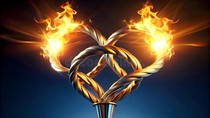 Flame of Unity: a Tapestry of Intertwined Spirals AI Generated Stock ...