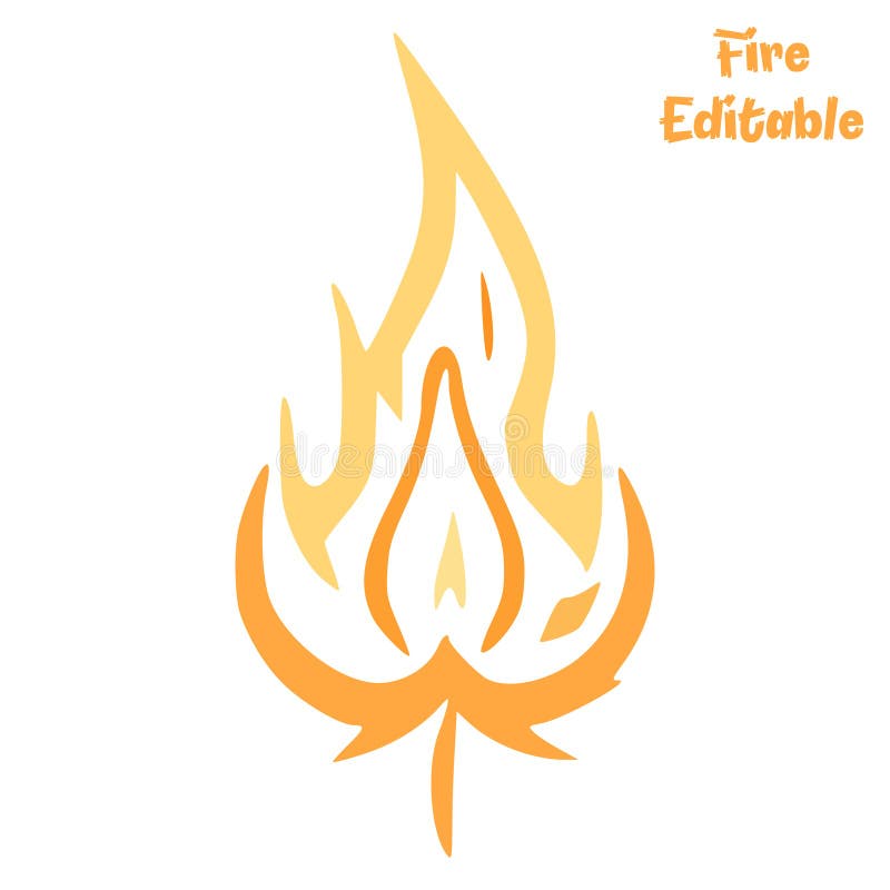 Flame Vector. Stylized Flame Design in Vibrant Orange and Yellow ...