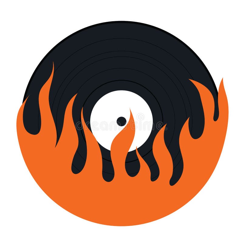 Music Fire Flame Icon Logo Design Element Stock Vector - Illustration ...