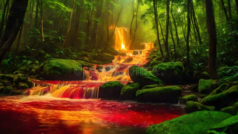 Flame Fall Background, Generative Ai Illustrator Stock Illustration ...