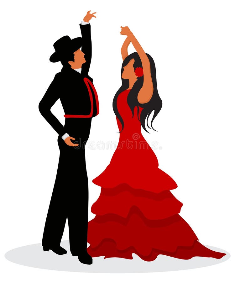 Flamenco dancers stock vector. Illustration of ethnic - 64062091