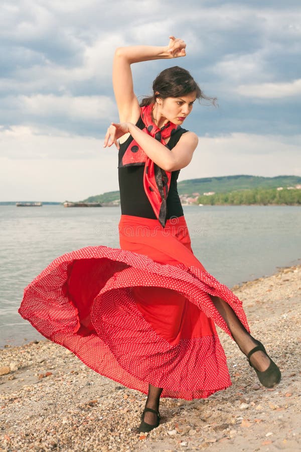 Flamenco pose stock image. Image of europe, dress, black - 25123365
