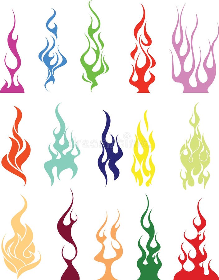 Vector colored flames stock vector. Illustration of icon - 3973254