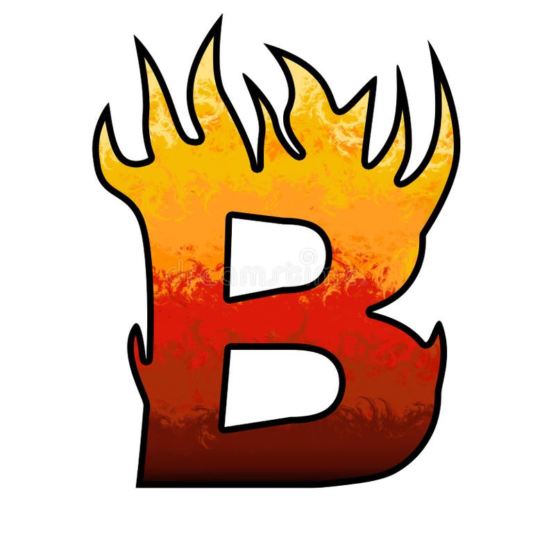 Flames Alphabet letter - B stock illustration. Illustration of fiery ...