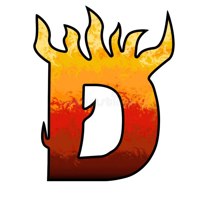 Flames Alphabet Letter D stock illustration. Illustration of letters ...