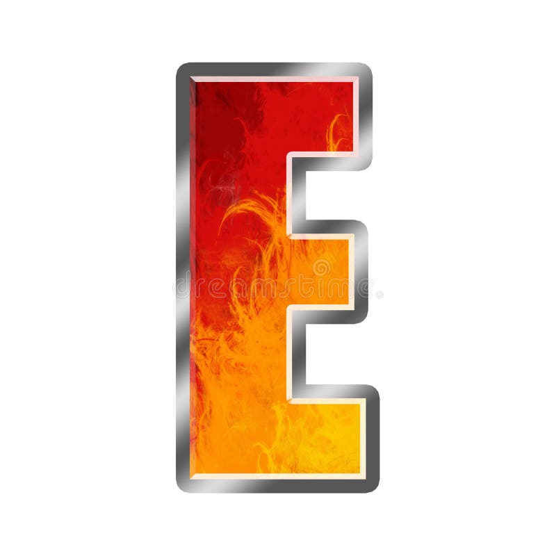 Flames Alphabet Letter E stock illustration. Illustration of heat - 6853450