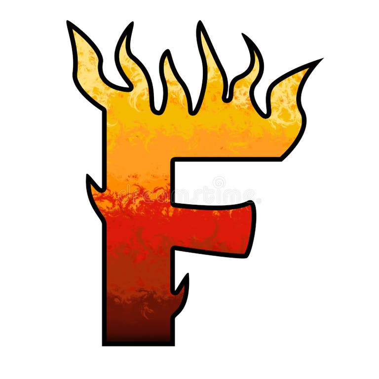 Flames Alphabet Letter F stock illustration. Illustration of read - 6476095