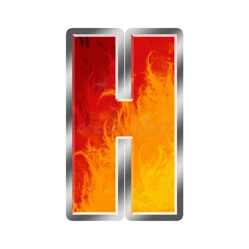 Flames Alphabet Letter H stock illustration. Illustration of burn - 6853518