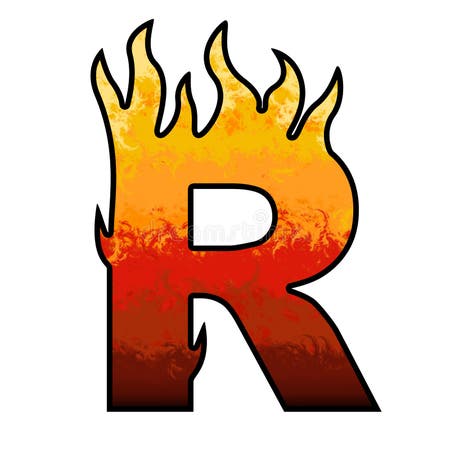 Flames Alphabet Letter R stock illustration. Illustration of abstract ...