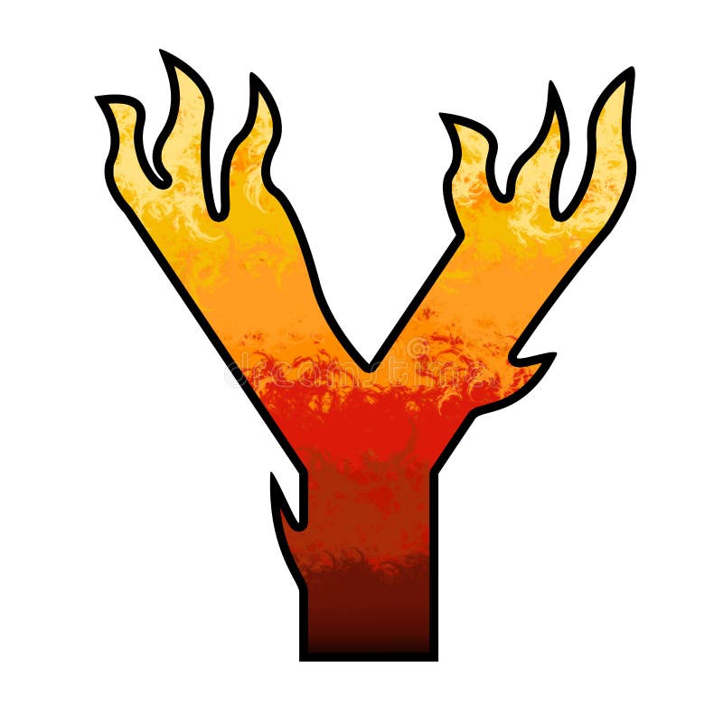 Flames Alphabet Letter Y stock illustration. Illustration of devil ...