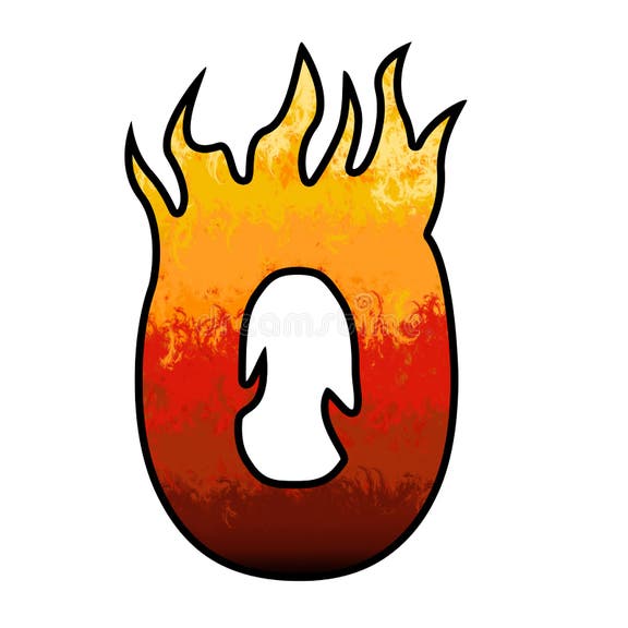 Flames Alphabet Number 0 Zero Stock Illustration - Illustration of ...
