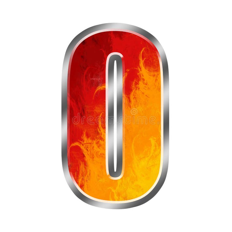 Flames Alphabet Number 0 Zero Stock Illustration - Illustration of ...