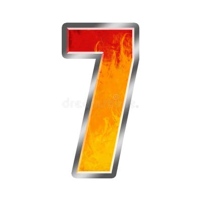 Flames Alphabet Number 7 Seven Stock Illustration - Illustration of ...