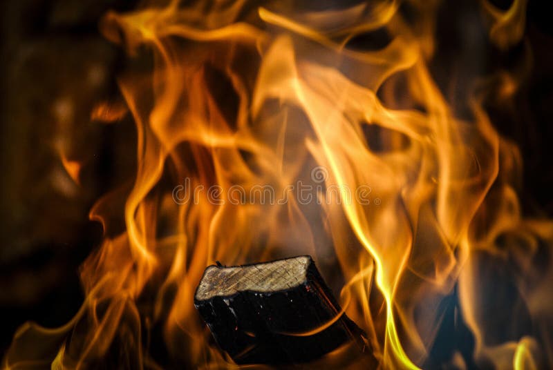 Flames Around an Open Campfire in the Evening Stock Image - Image of ...
