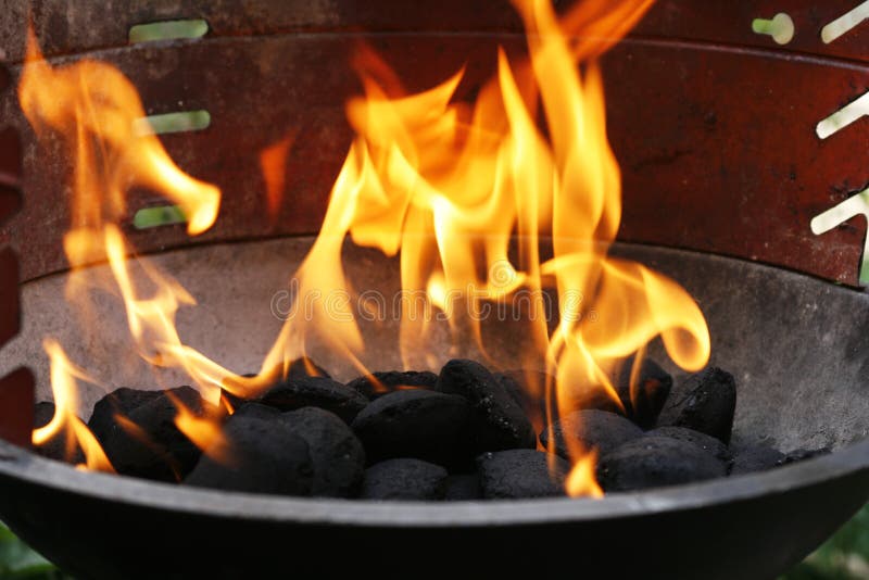 Flames in barbecue stock image. Image of cooking, dinner - 5685809