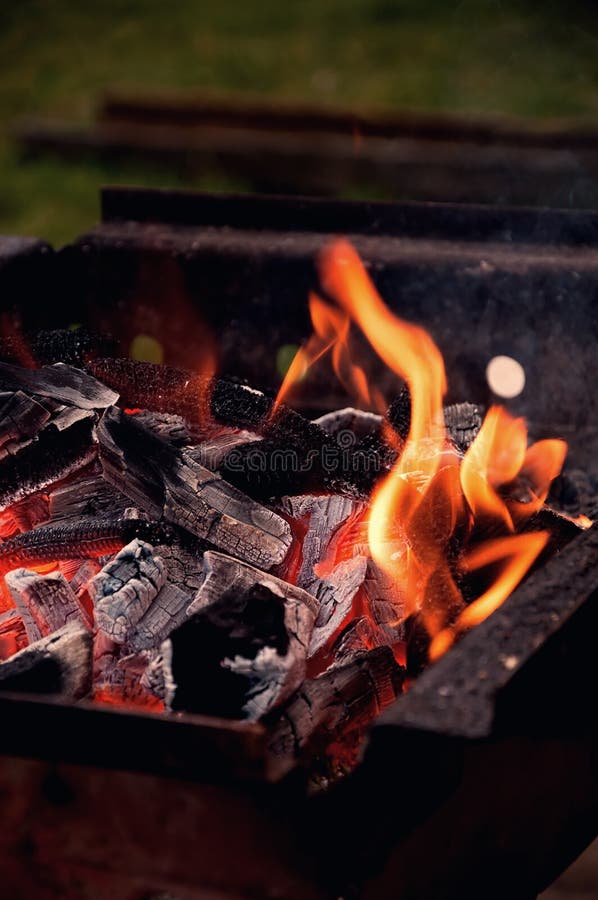 Flames on the Barbecue Grill Stock Photo - Image of ignite, smoke: 50813424