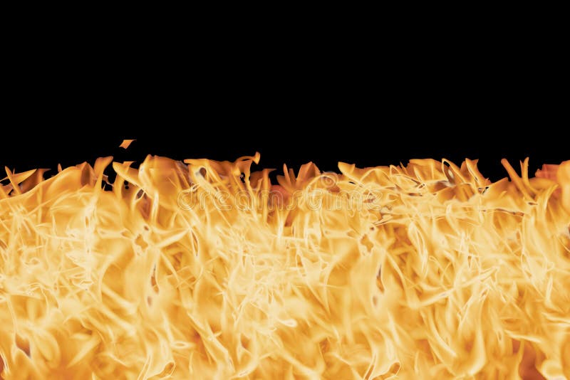 Flames on a Black Background Stock Image - Image of raging, symbol ...