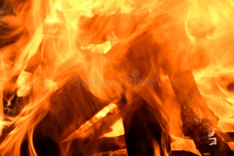 Flames in Bonfire Background Stock Photo - Image of flicker, fiery ...