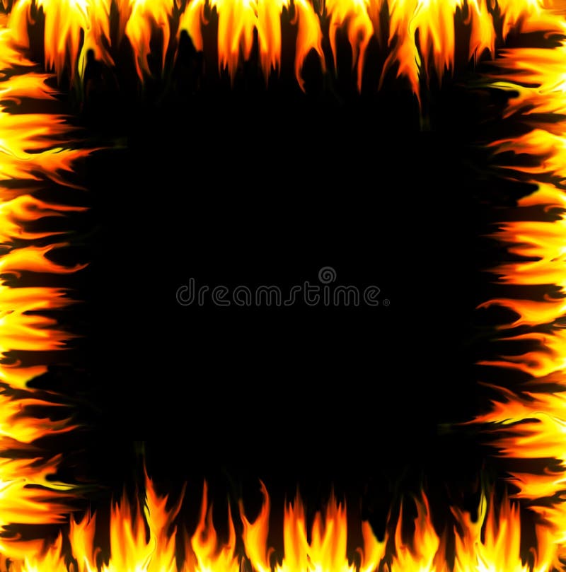 Flames Border On Black Background Clip Art Download Frame, Border,