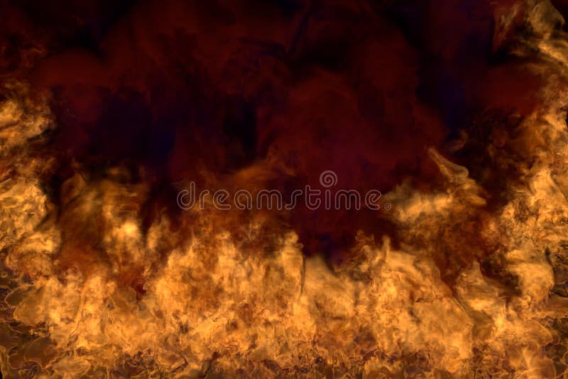 Flames from Both the Corners and Bottom - Fire 3D Illustration of ...