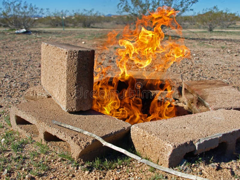 Fire Pit Flames Burning Outdoors Stock Image - Image of orange ...