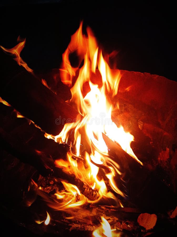 Flames Burning Full of Anger Stock Image - Image of night, bonfire ...