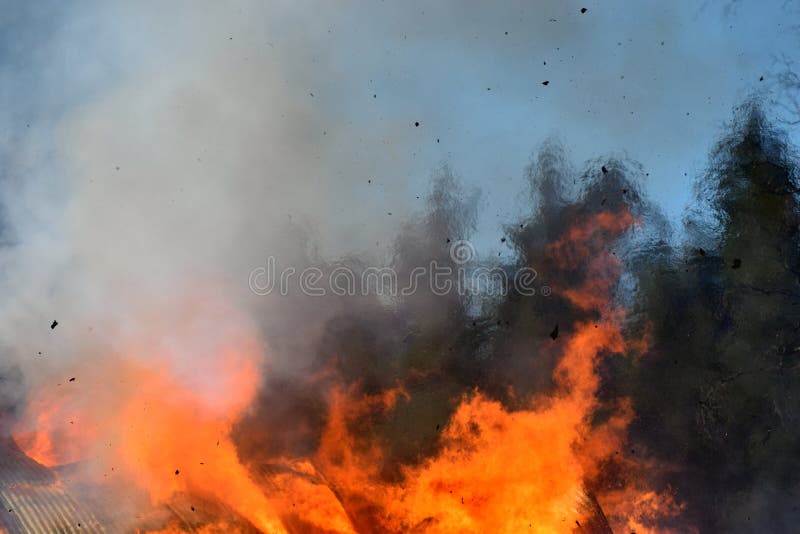 Burning house stock image. Image of flames, burning, blaze - 88877273