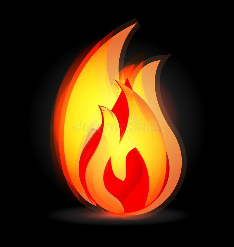 Flames Burning in Vivid Colors Logo Vector Stock Vector - Illustration ...