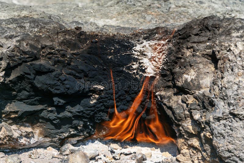 Flames of Chimaera Mount. Turkey Stock Image - Image of cirali ...