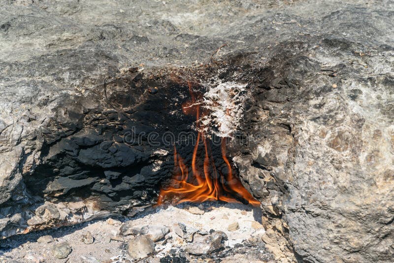 Flames of Chimaera Mount. Turkey Stock Image - Image of cirali ...