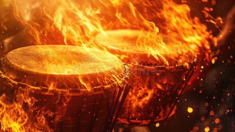 Flames Dance in Sync with the Thunderous Drumming Unleashing a Fiery ...