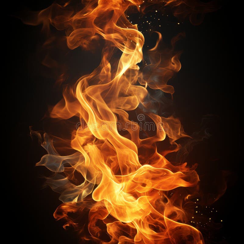 Flames Dance Wildly in Mesmerizing Fiery Display, Casting an Enchanting ...