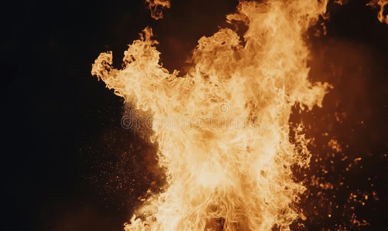 Flames Dancing in Dark Background, Captivating Fire Patterns and ...