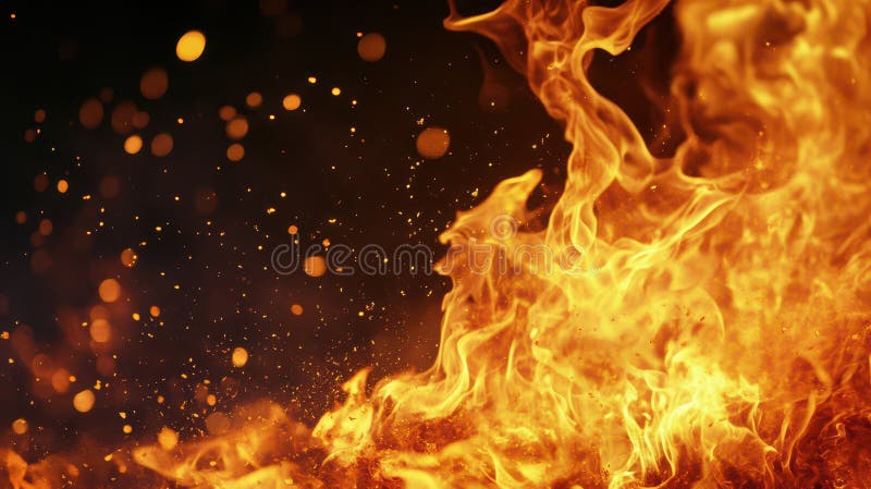Intense Bonfire Flames Illuminating Embers Sparks Stock Photos - Free ...