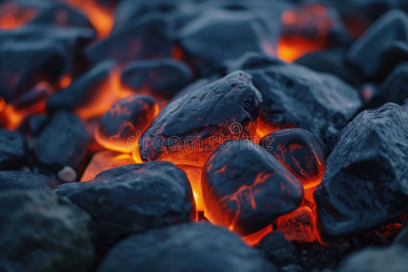 Flames Engulf a Bunch of Rocks, Creating a Mesmerizing and Intense ...