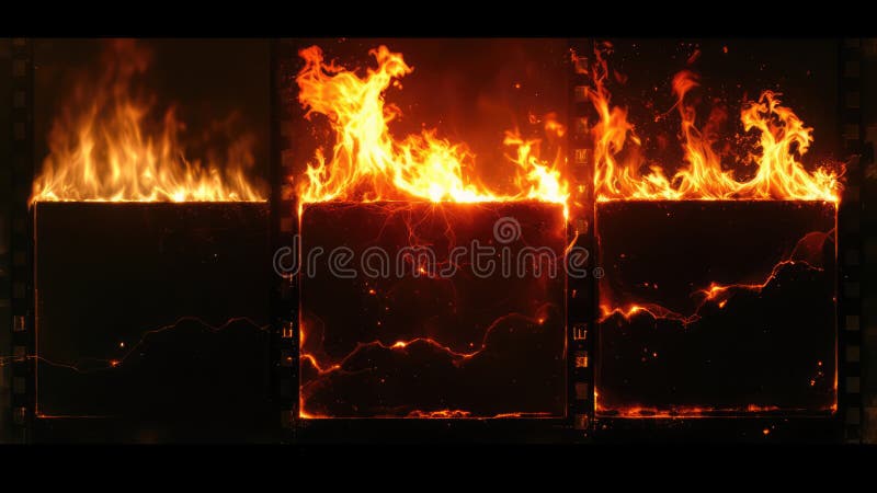 Flames Engulfing Multiple Boxes in a Dramatic Display of Fire ...
