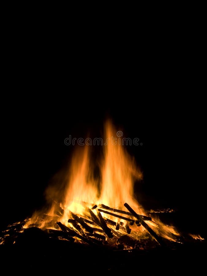 Flames Coming from a Log on Fire Stock Image - Image of heating ...